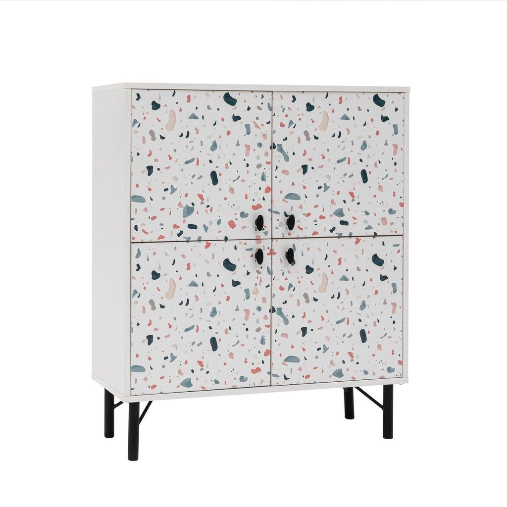 Mintás komód, fehér - ACAPULKO - ️ Időtálló design, kedvező áron ️ Butopêa